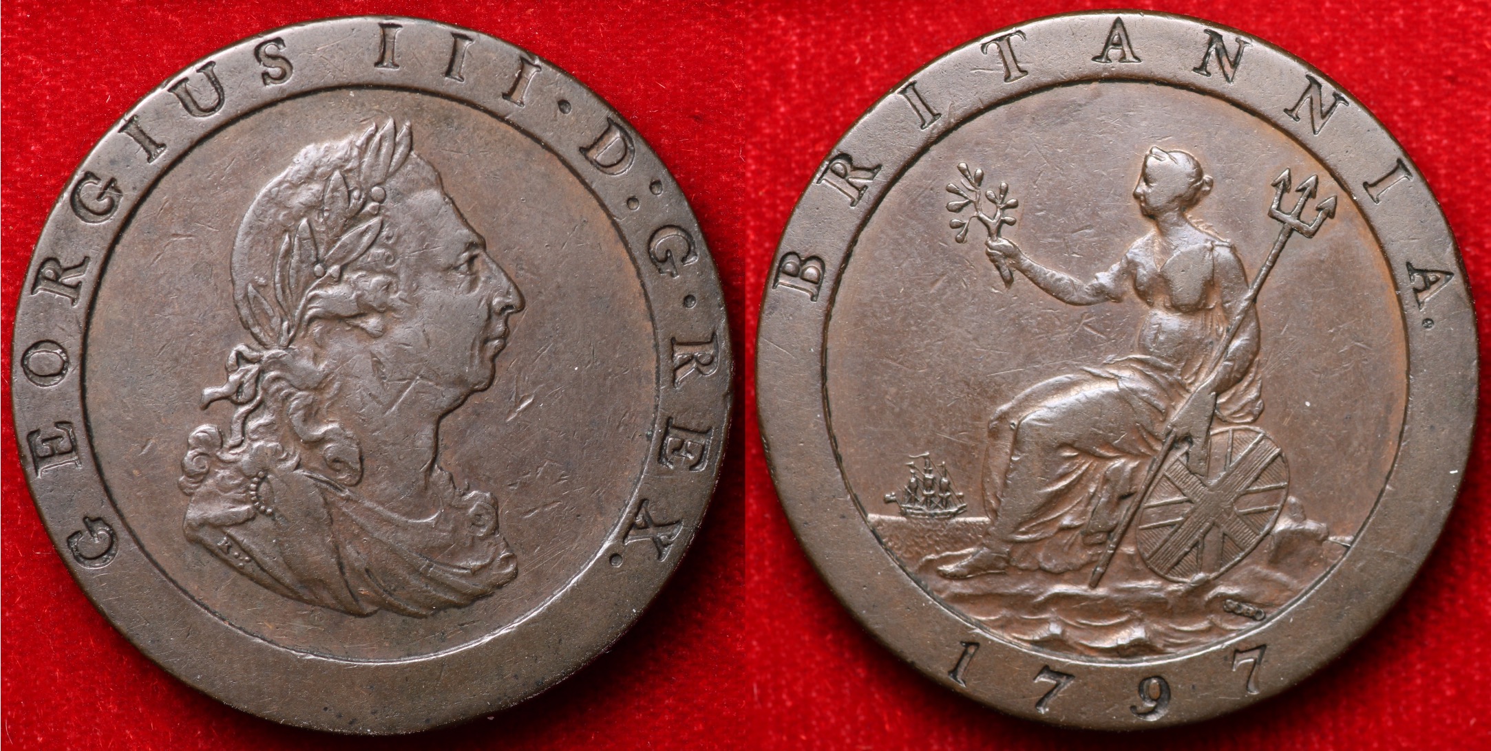 Great Britain, 1797 Cartwheel Penny, 36mm, 28 grams | European Coins