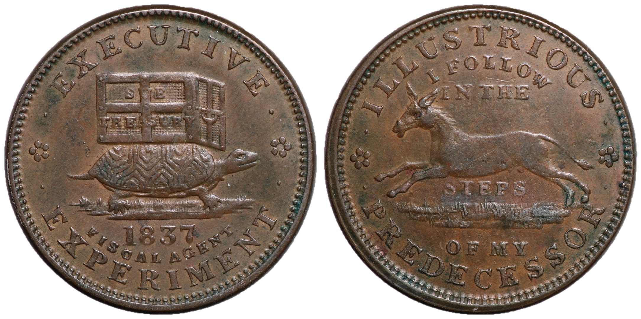United States Hard Times Token, 1837, HT 33, Low 19 | Tokens & Medals