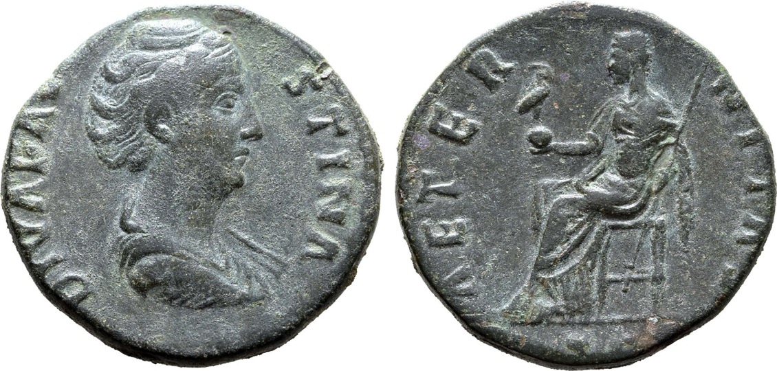 Diva Faustina Sr., after 141 AD, Sestertius with Aeternitas | Roman ...