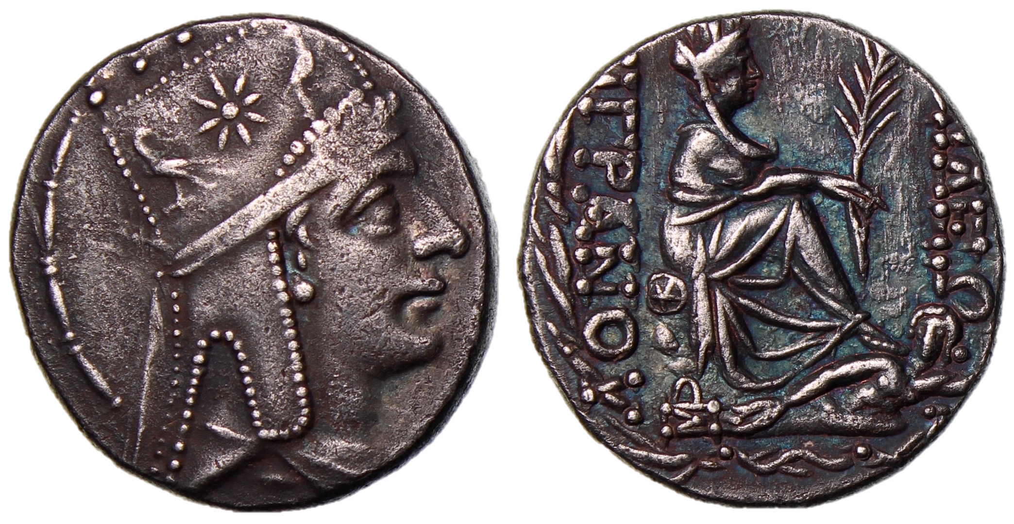 Kings of Armenia, Tigranes II, 95 - 56 BC, Silver Tetradrachm