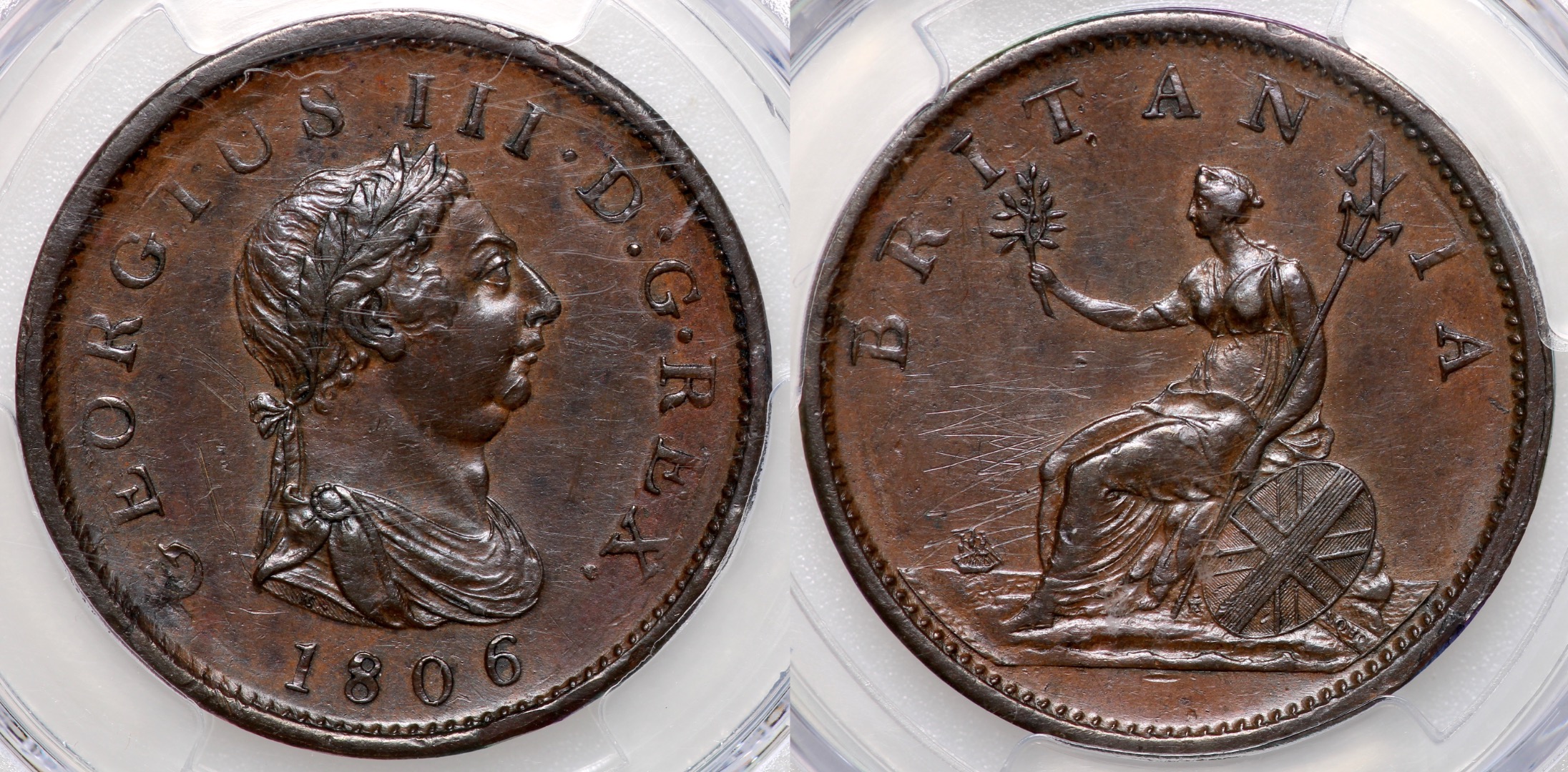 Great Britain, George III, 1806 Penny, PCGS UNC | European Coins