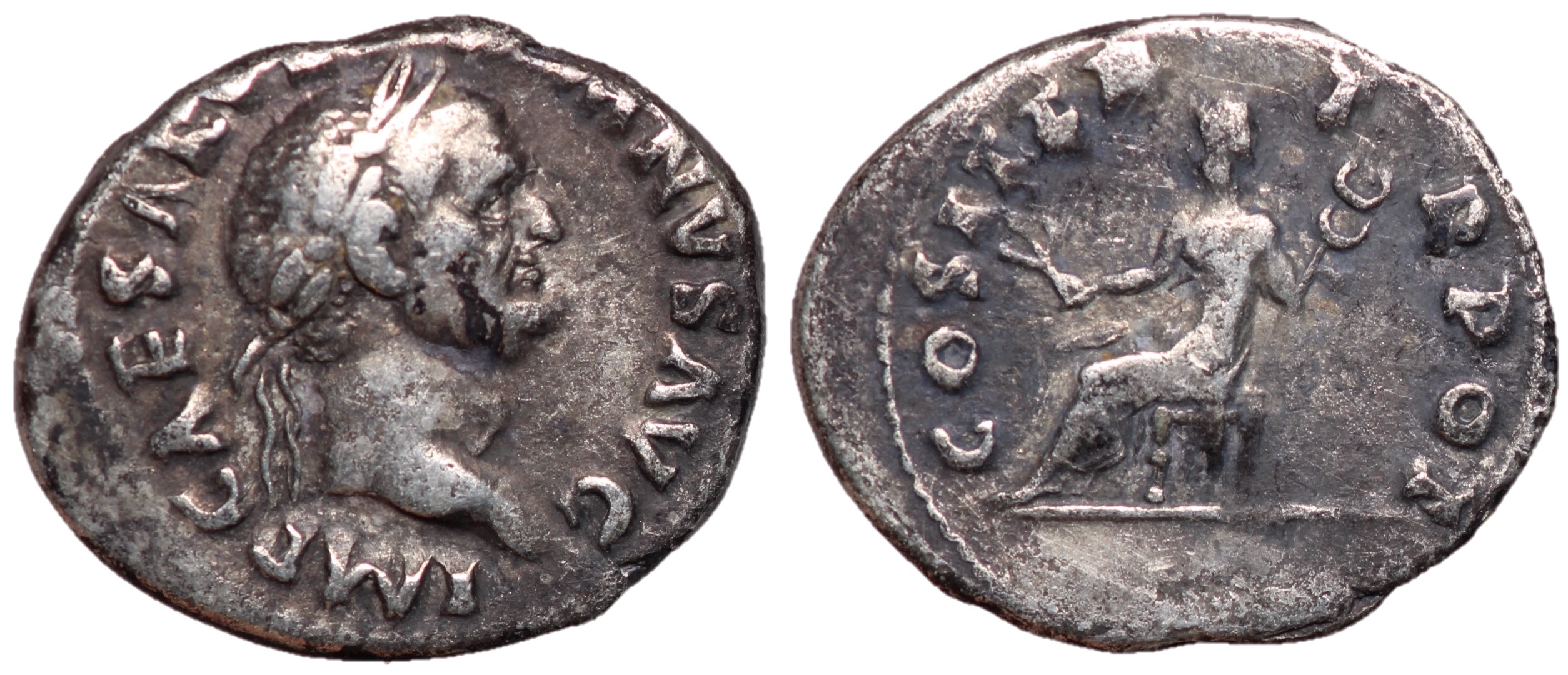 Vespasian, 69 - 79 AD, Silver Denarius with Pax | Roman Imperial Coins