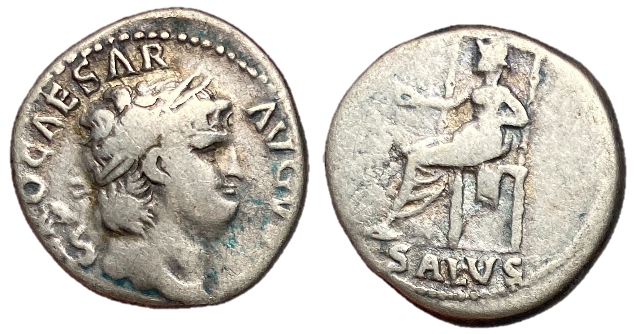 Nero, 54 - 68 AD, Silver Denarius, Salus | Roman Imperial Coins