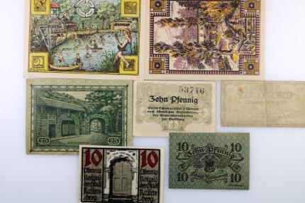 German Notgeld, 7 Notes, 1917 - 1921 | World Paper Money
