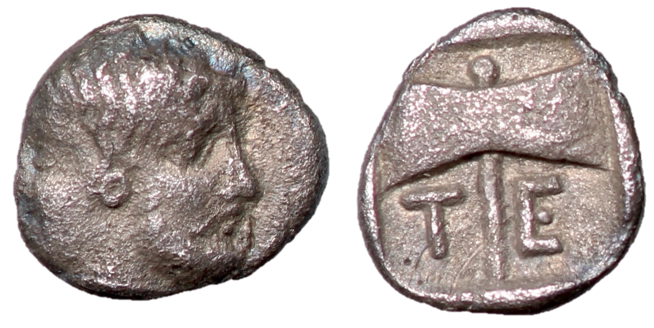 Troas, Tenedos, 5th - 4th Century BC, Silver Hemiobol | Greek Coins