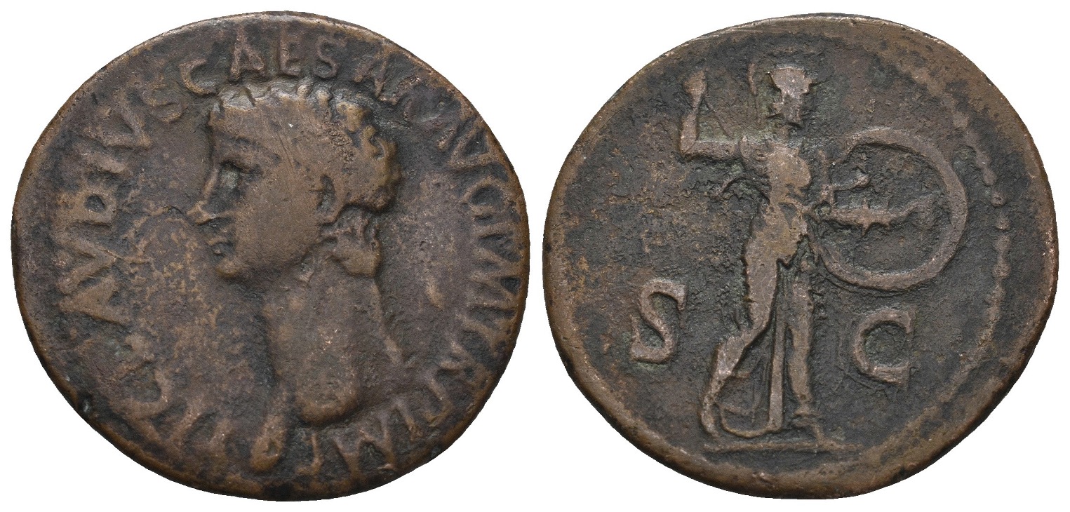 Claudius I, 41 - 54 AD, As with Minerva | Roman Imperial Coins