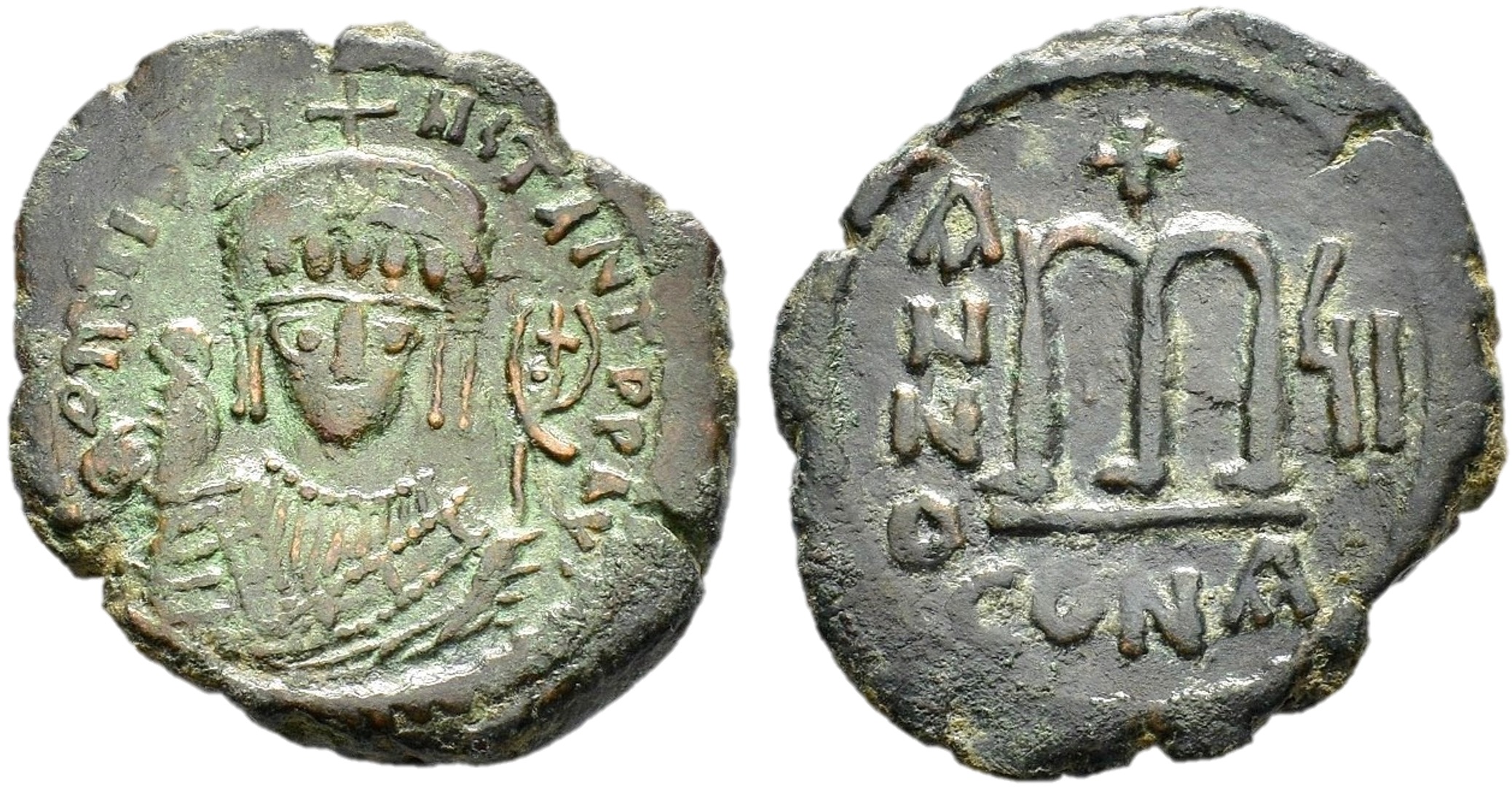 Tiberius II Constantine, 578 - 582 AD, Follis of Constantinople, 30mm