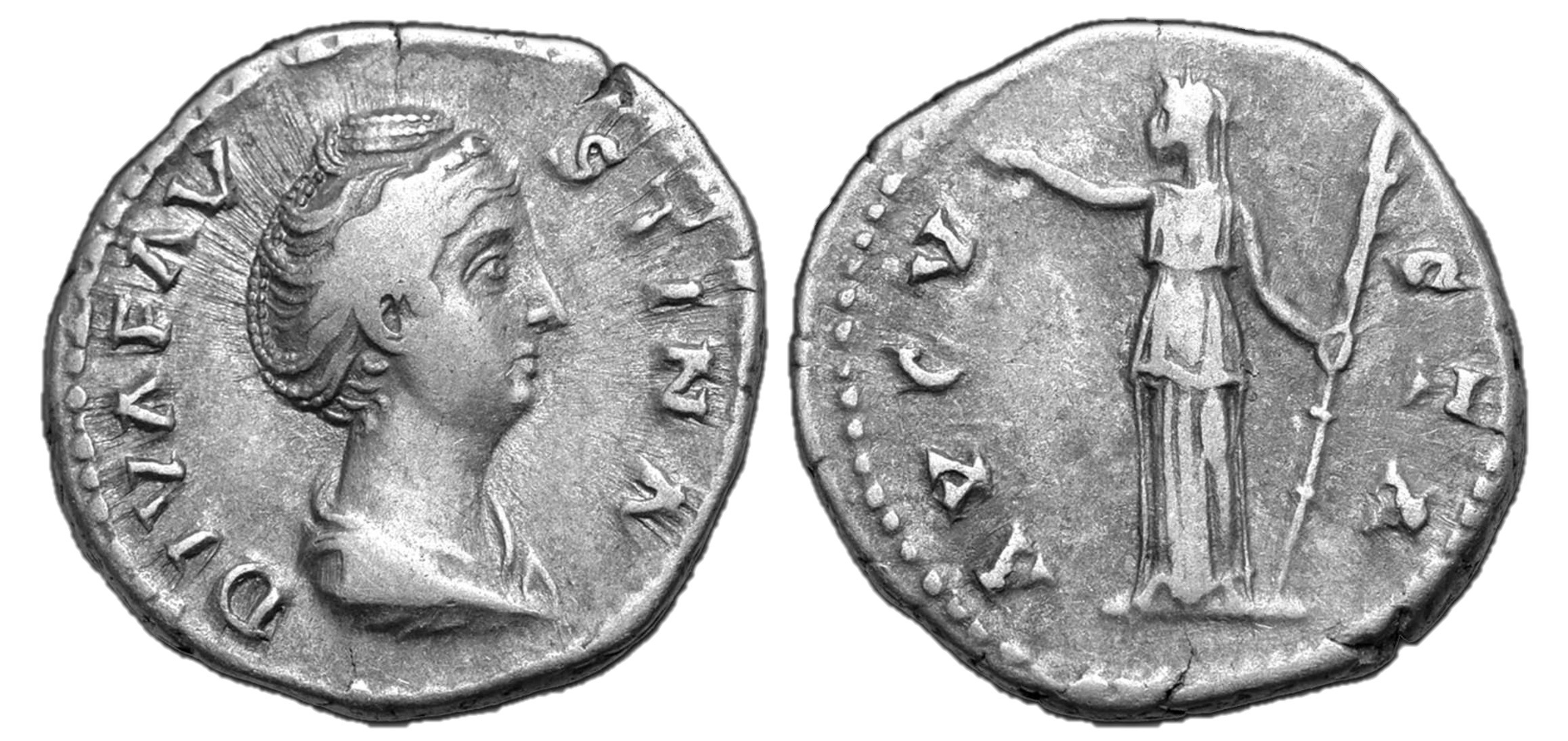Diva Faustina Sr., after 141 AD, Silver Denarius with Ceres | Roman ...