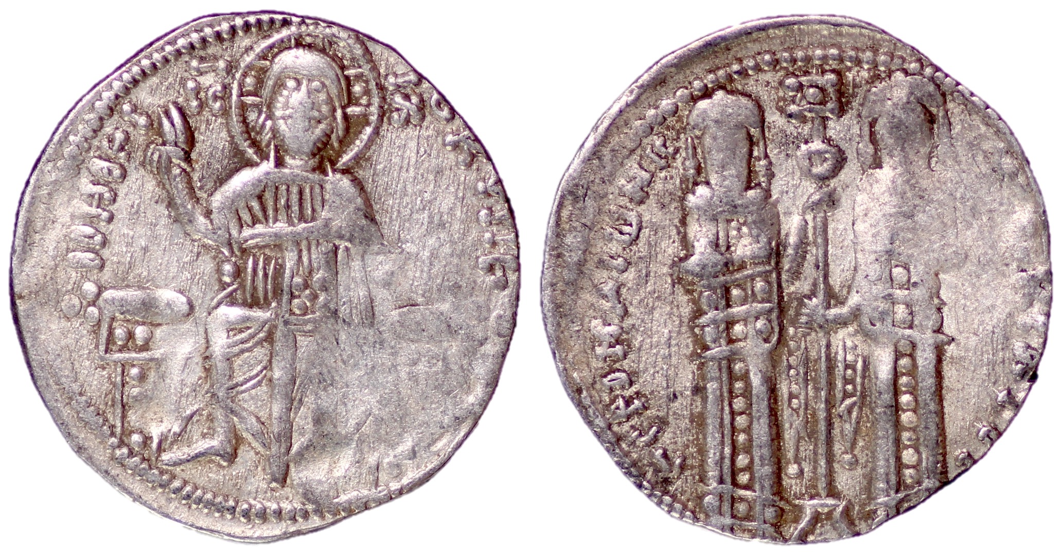 Andronicus II with Michael IX, 1282 - 1328 AD, Silver Basilikon