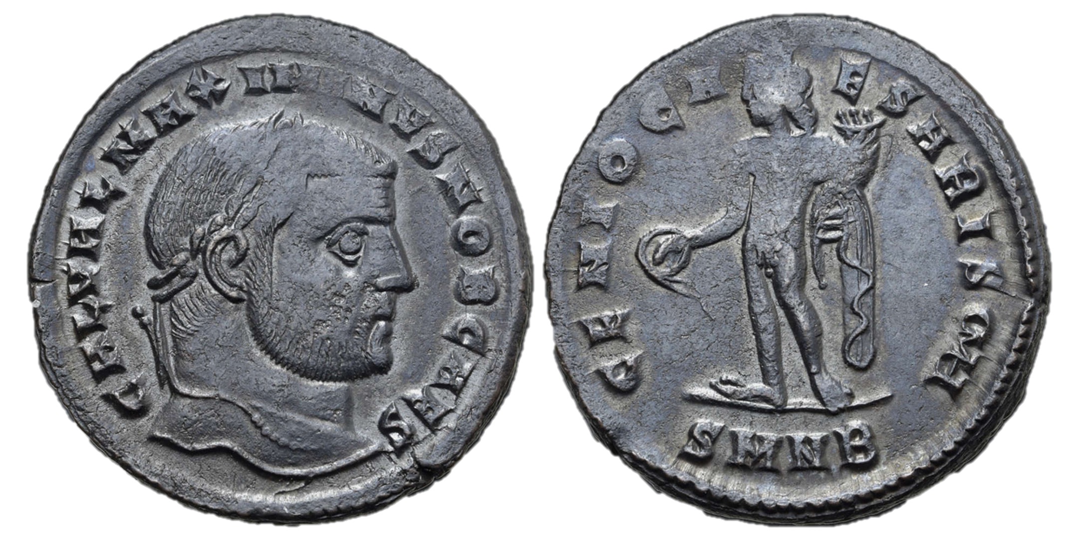Maximinus II, 305 - 308 AD, Follis of Nicomedia with Genius | Roman ...