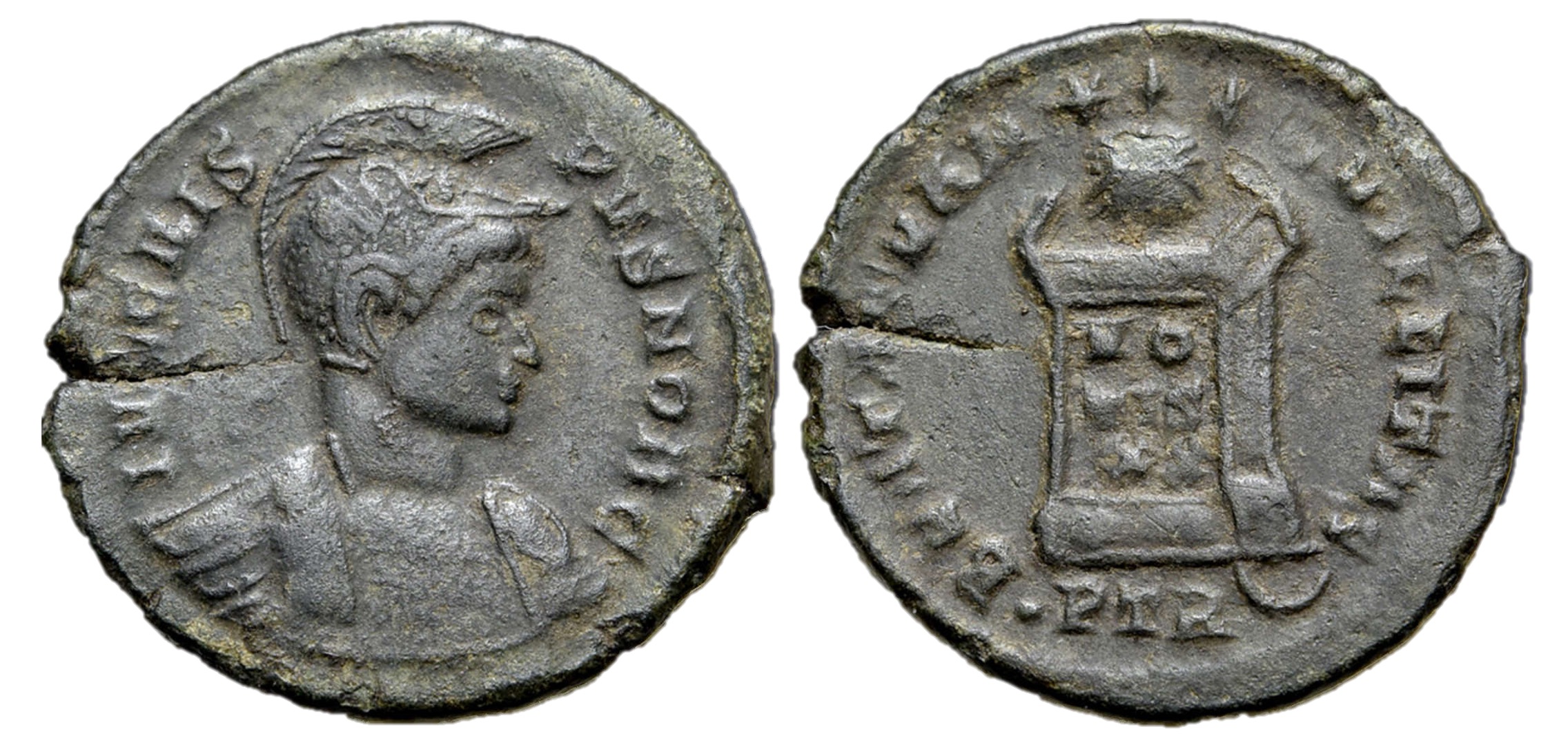 Crispus, as Caesar, 316 - 326 AD, Follis of Treveri | Roman Imperial Coins