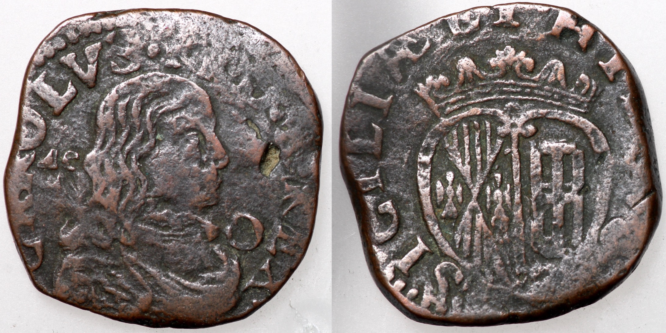 Italian States, Naples, Charles V, 1667 - 1683 AE Grano | European Coins