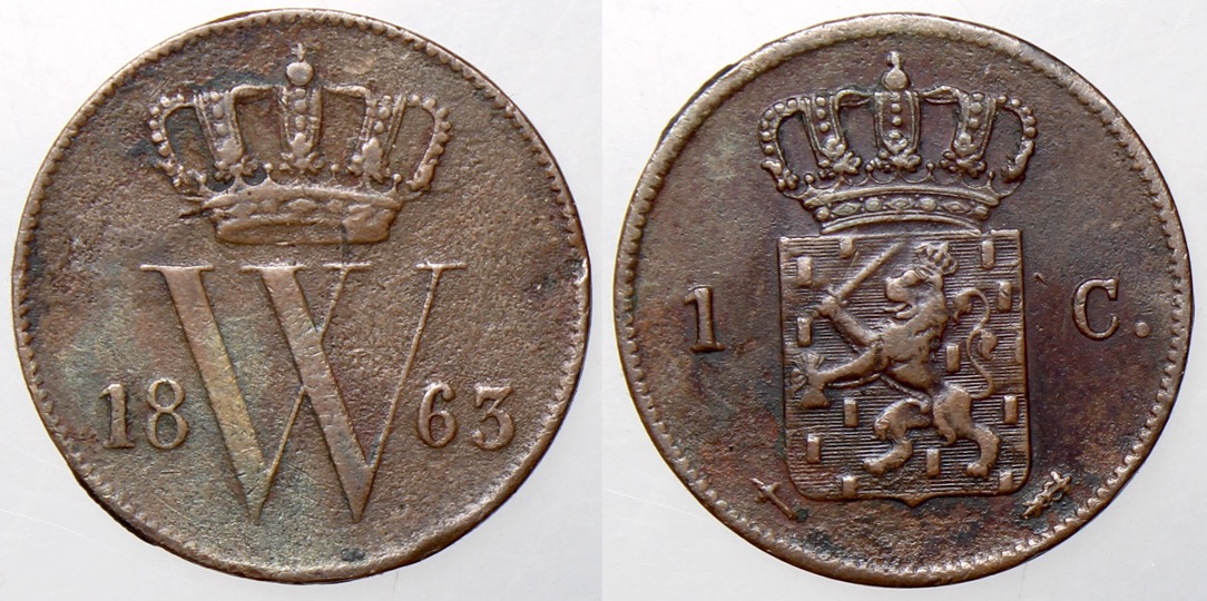 Netherlands, 1863 Cent | European Coins