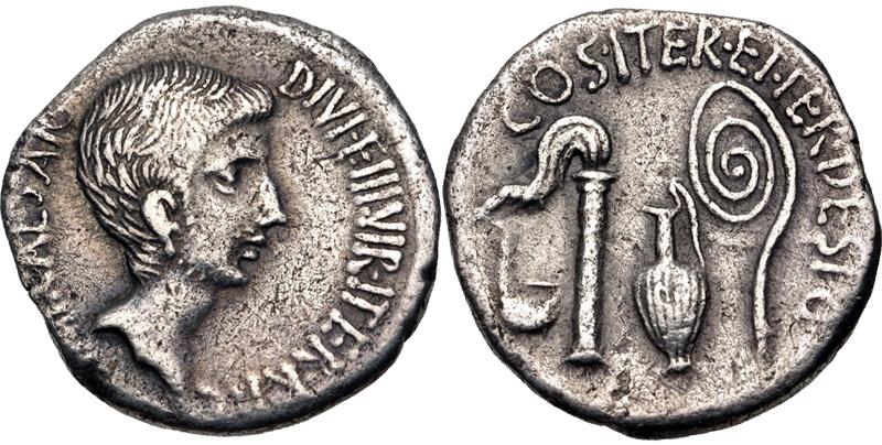The Triumvirs, Octavian, 37 BC, Silver Denarius | Roman Imperatorial Coins