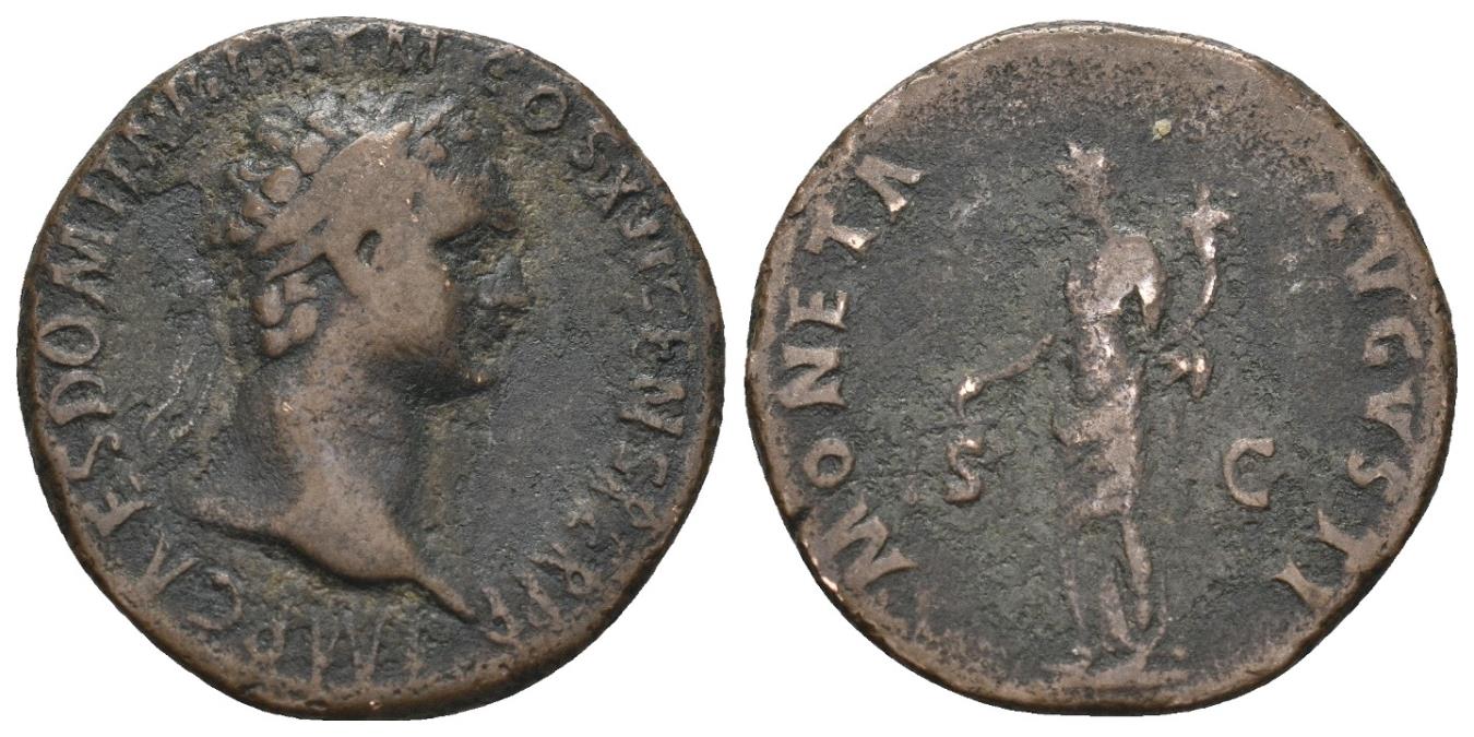 Domitian, 81 - 96 AD, As with Moneta | Roman Imperial Coins