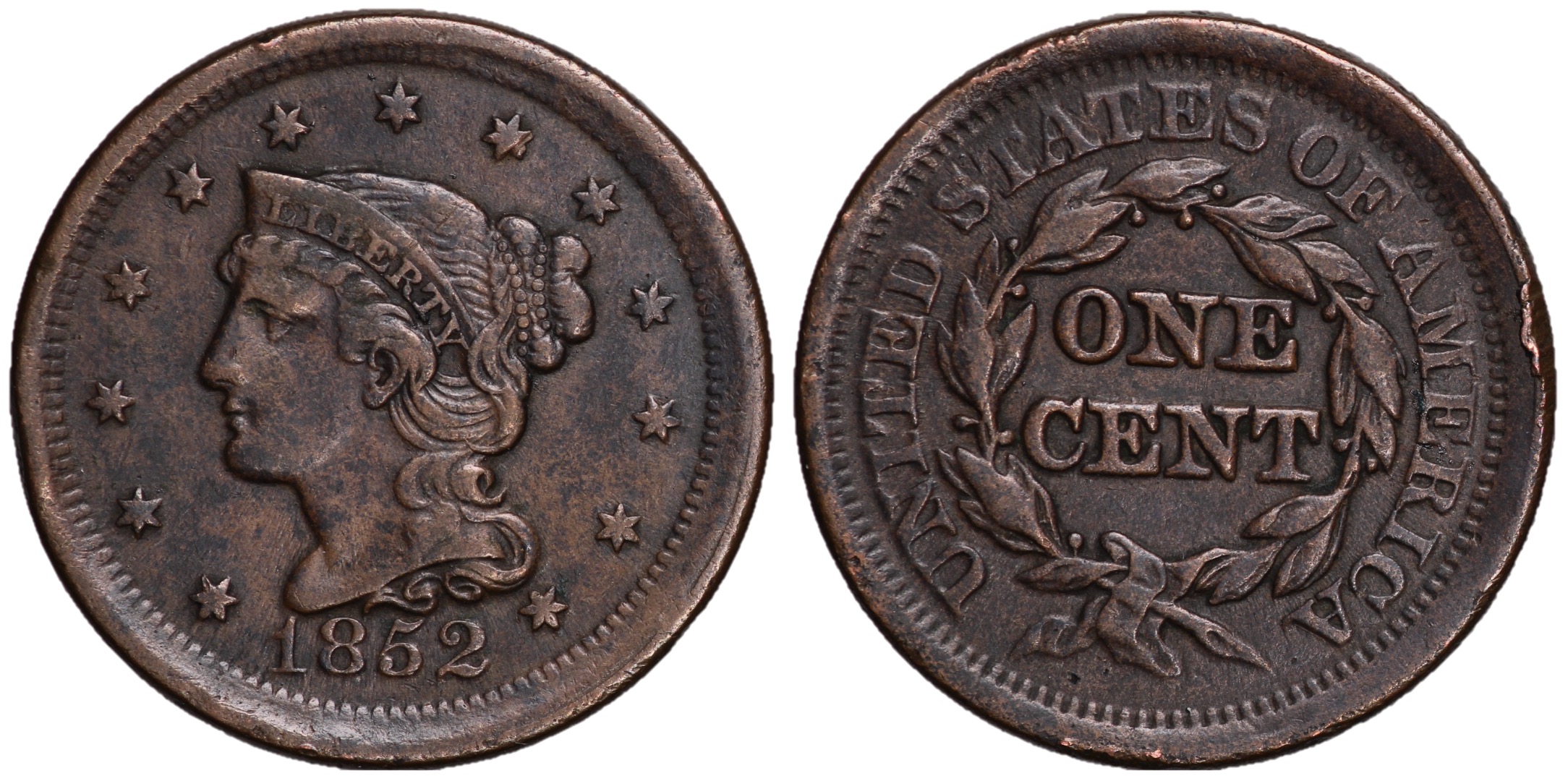 United States Large Cent, 1852 | North & Central American and Caribbean ...