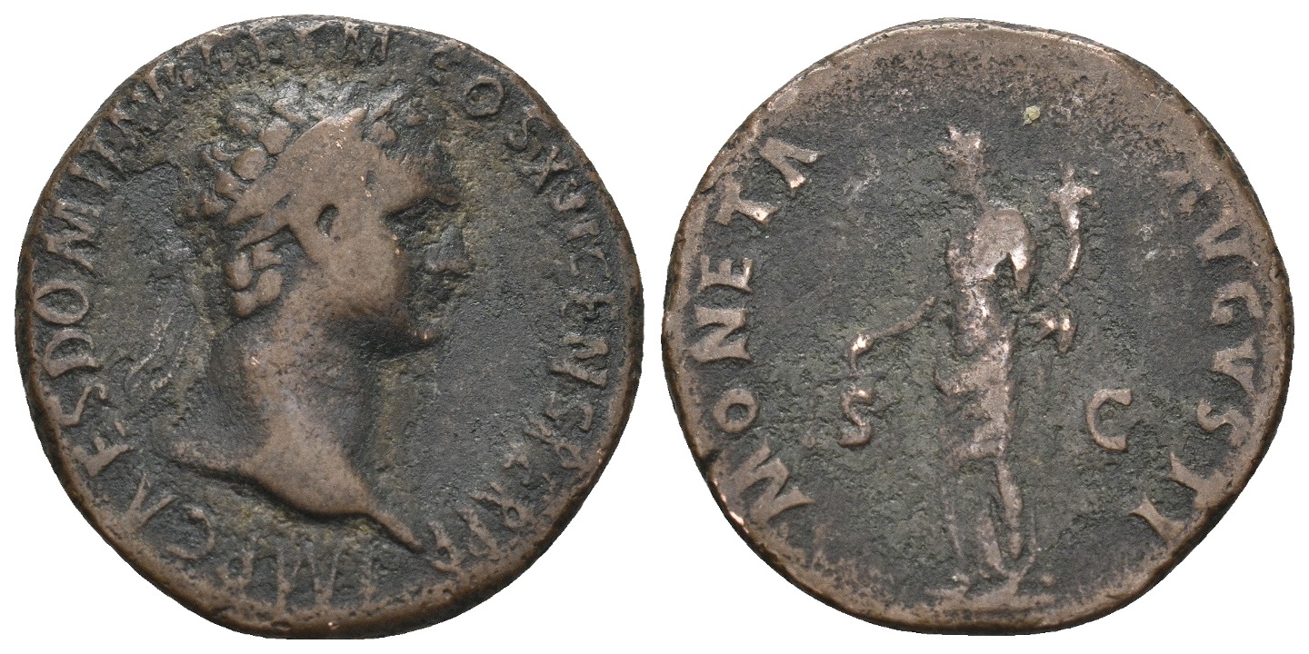 Domitian, 81 - 96 AD, As with Moneta | Roman Imperial Coins