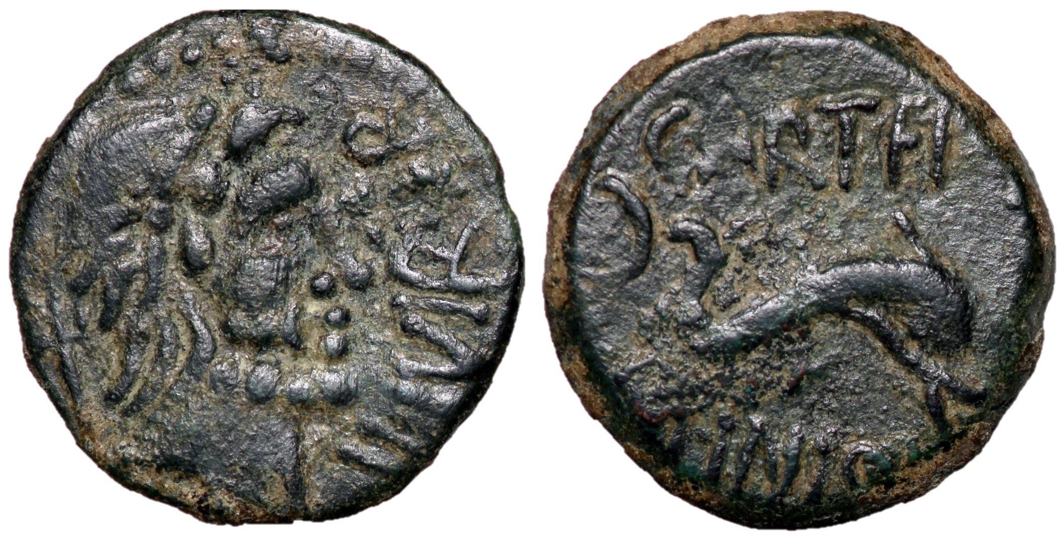 Celt-Iberia, Carteia, 1st Cent. BC, AE Quadrans | Ancient Spanish Coins