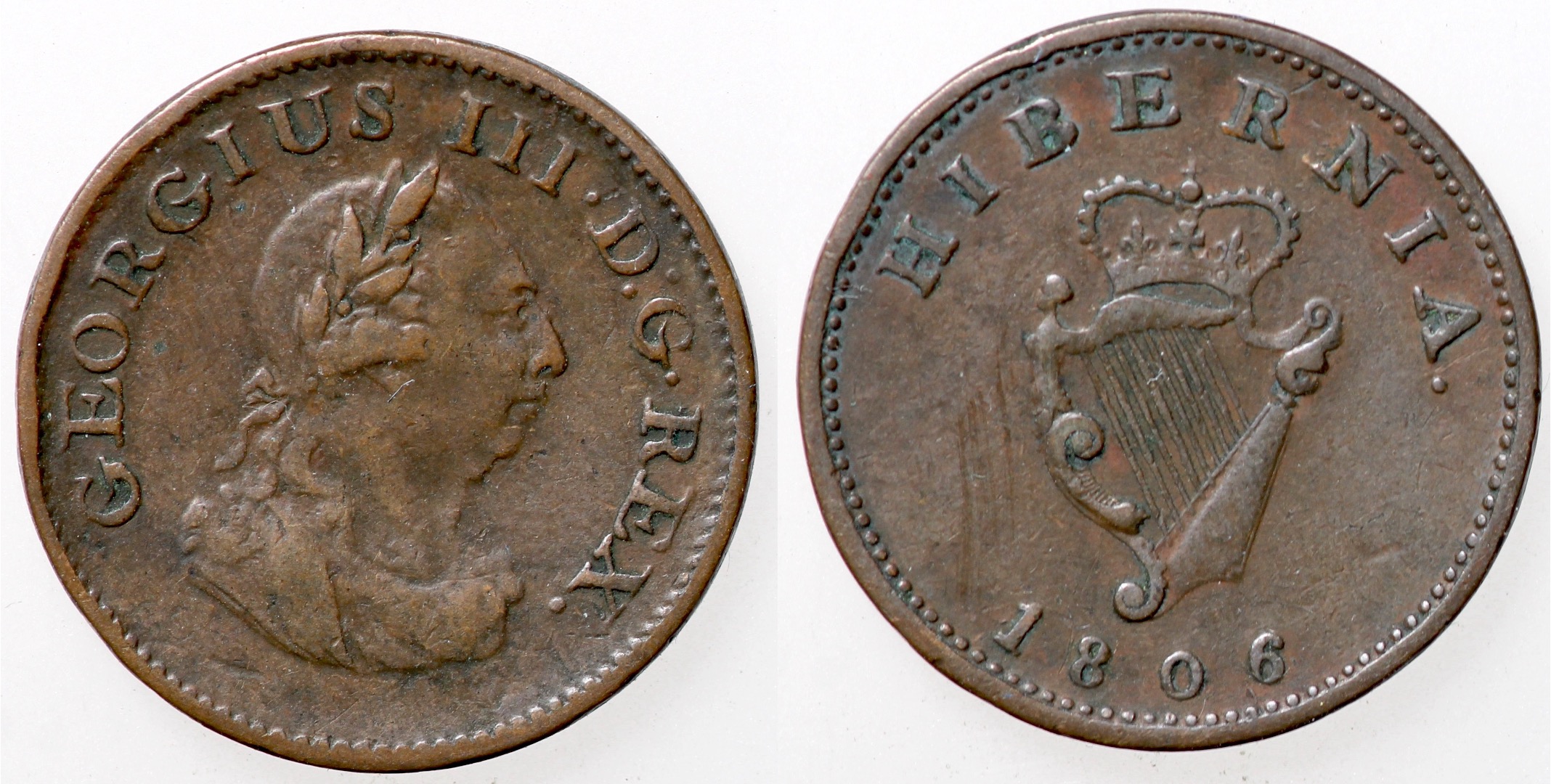 Ireland, British, George III, 1806 Farthing | European Coins
