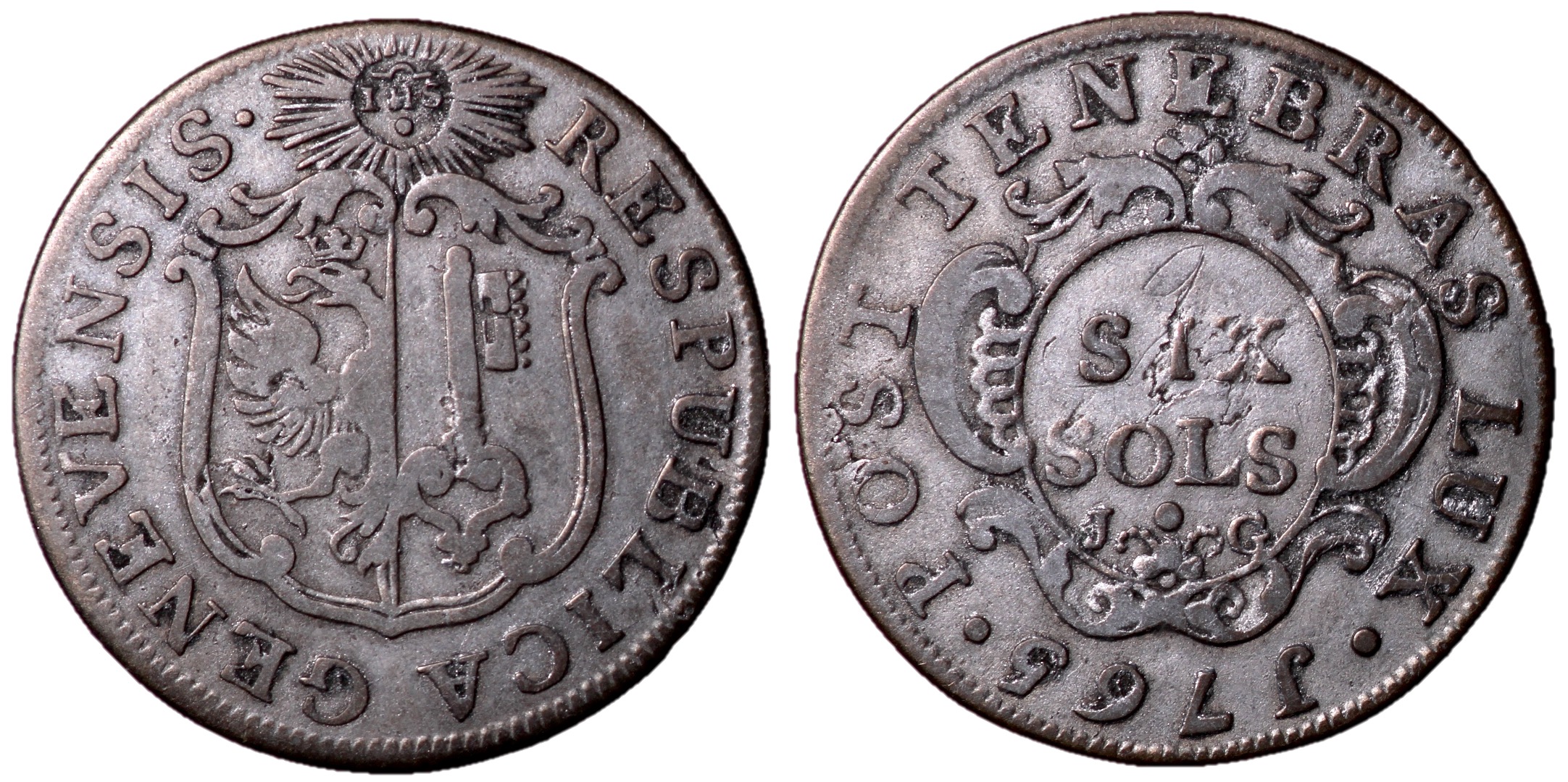 Swiss Cantons, Geneva, 1765 Silver 6 Sols | European Coins