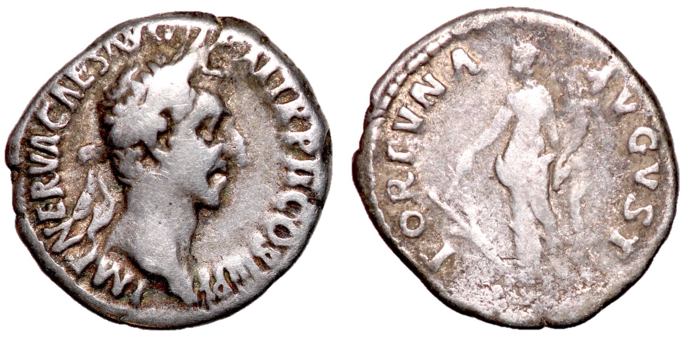 Nerva, 96 - 98 AD, Silver Denarius with Fortuna | Roman Imperial Coins