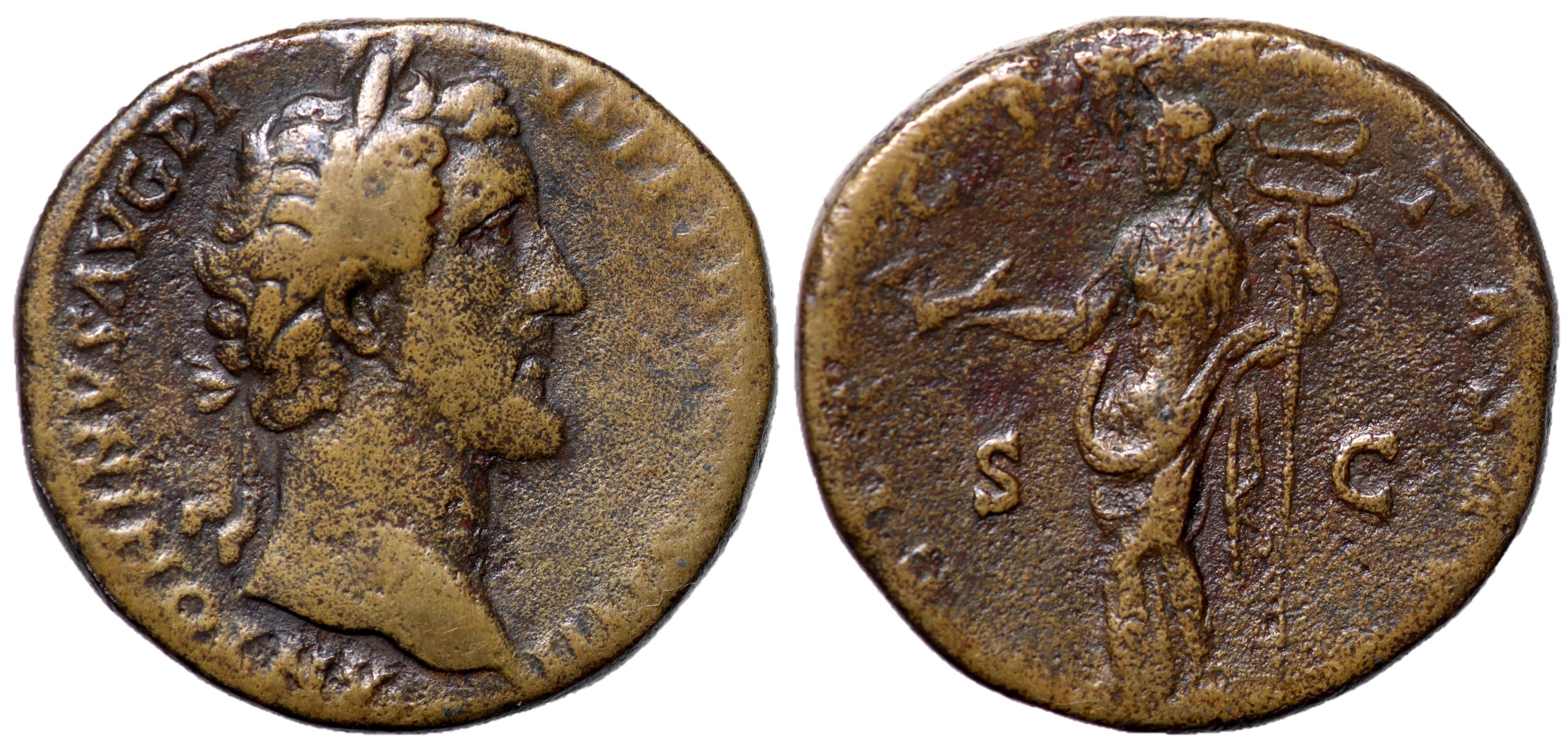 Antoninus Pius, 138 - 161 AD, Sestertius with Felicitas | Roman ...