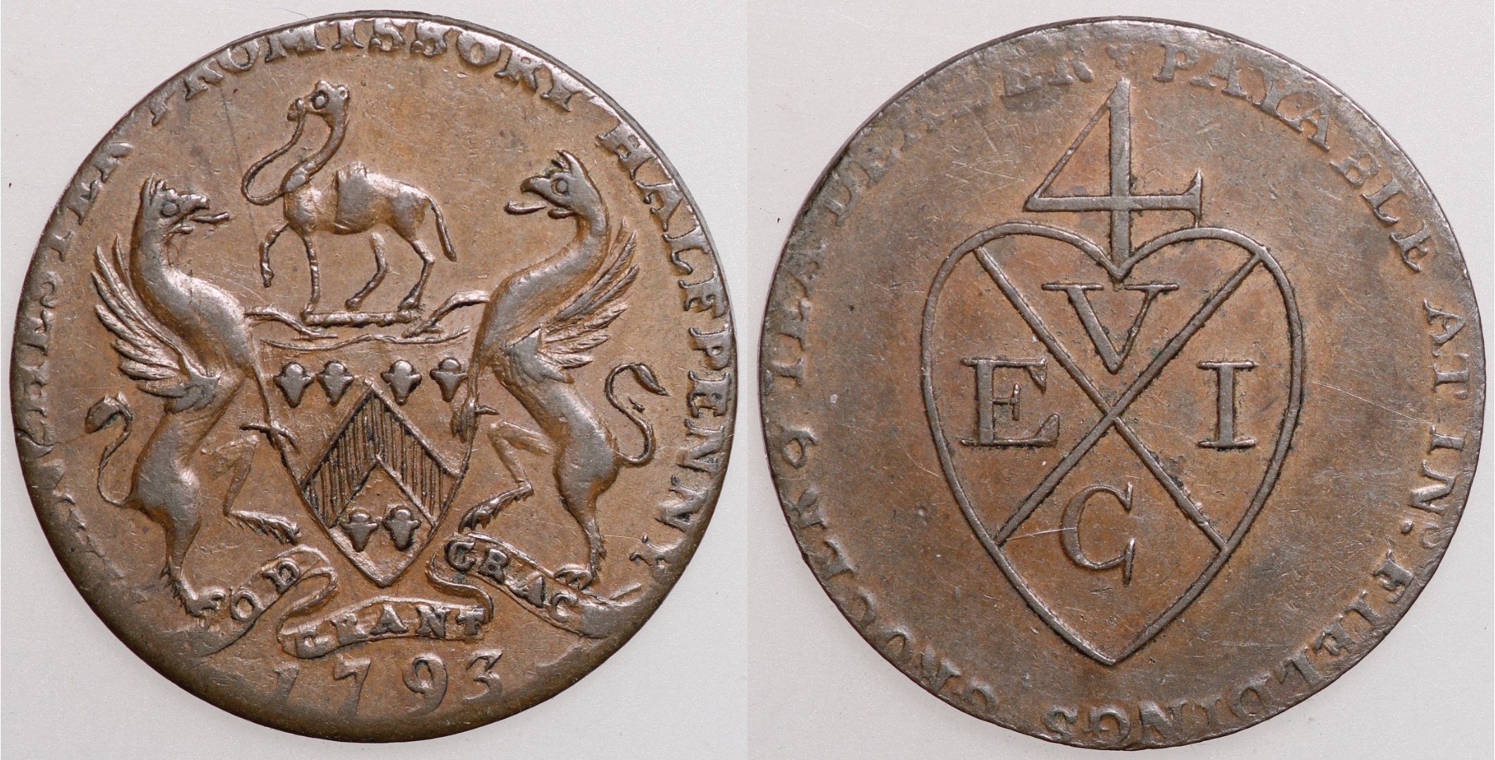 Great Britain, Lancashire, Manchester, 1793 Halfpenny Conder Token