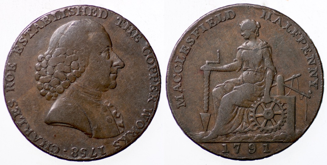 Great Britain, Cheshire, Macclesfield, 1791 Halfpenny Conder Token, D&H 34