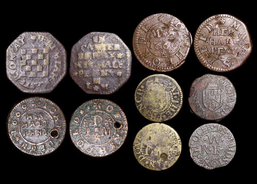 England, C17th Trade Tokens, Kent BW 66, 14, 8, 224, 397, a lot of (5 ...