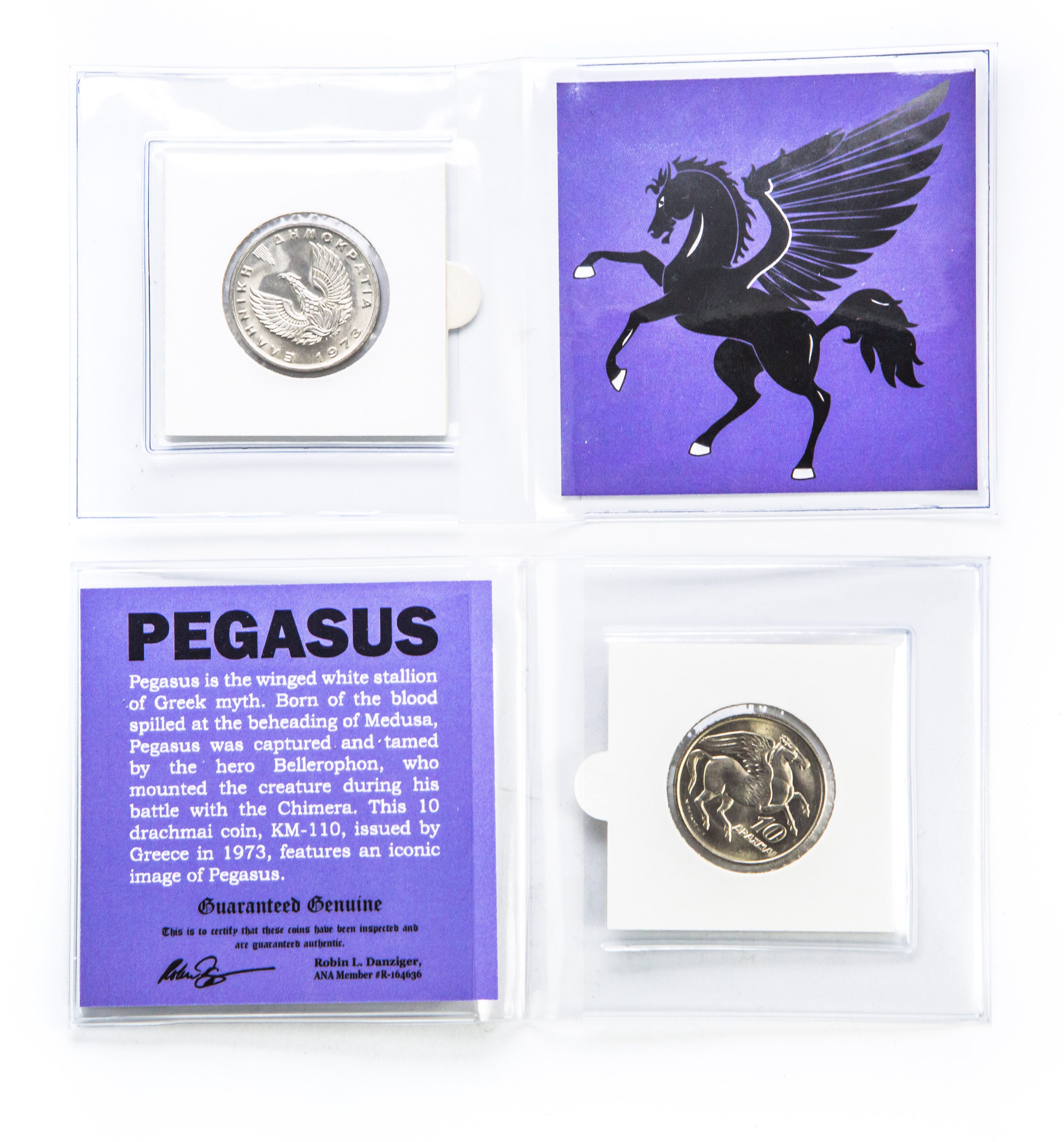 Pegasus 10 Drachma Greek Coin (Mini Album) | Lots & Collections