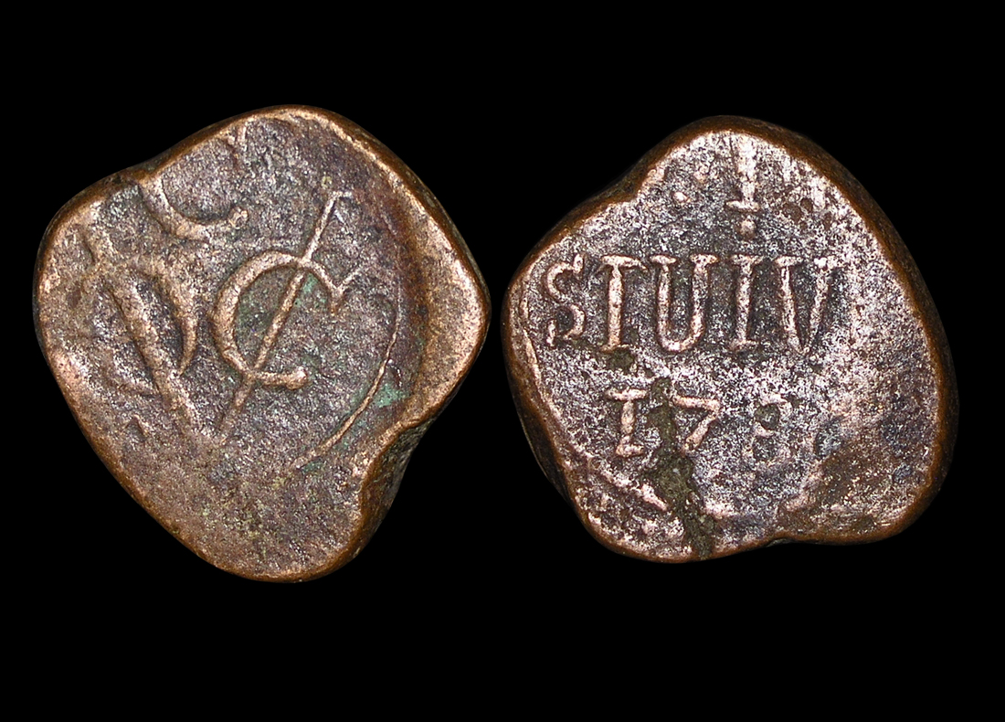 Ceylon, Dutch Colony - VOC, Copper 1 Stuiver, 1786, Colombo mint, KM ...