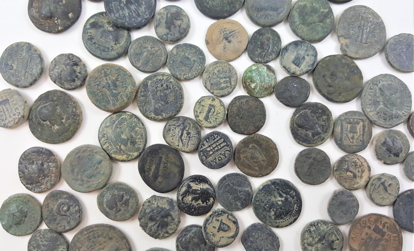 Dealer lot of sixty four (64) mixed ancient Greek and Roman Provincial ...