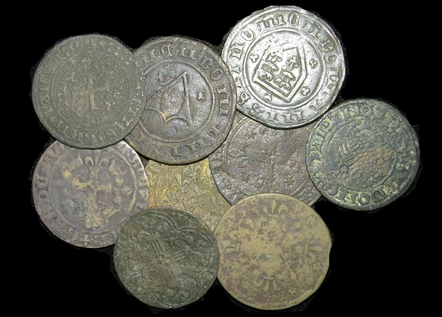 France, Medieval Jetons, F-VF, a lot of (9) | Miscellaneous