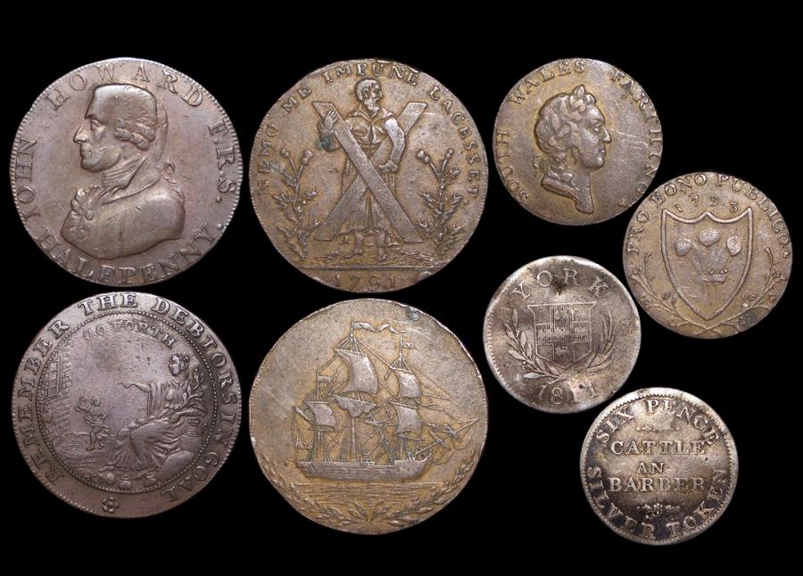 Great Britain, Conder Tokens and a York, 1811, Silver 6d token, VF, a ...