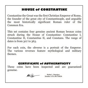 House of Constantine: Four Coin (Mini Album) | Lots & Collections