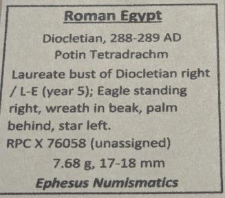 Roman Egypt, Diocletian, Potin tetradrachm. Eagle reverse | Roman ...