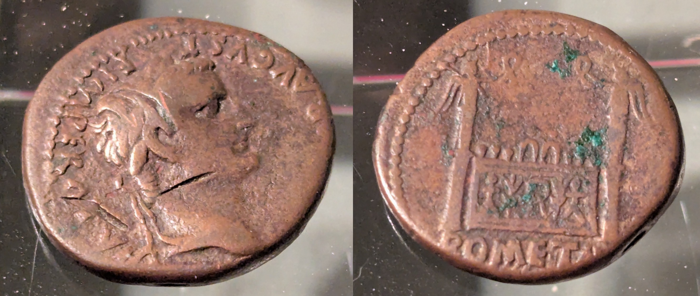 Tiberius, AE dupondius, Lyon mint. Altar reverse | Roman Imperial Coins
