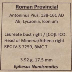Provincial. Antoninus Pius, 138-161 AD. Lycaonia, Iconium | Roman ...