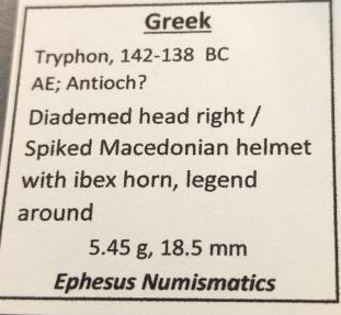 Tryphon, 142-138 BC, Antioch AE19 | Roman Provincial Coins
