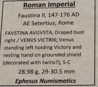 Faustina II, 147-176 AD. AE sestertius. Venus | Roman Imperial Coins