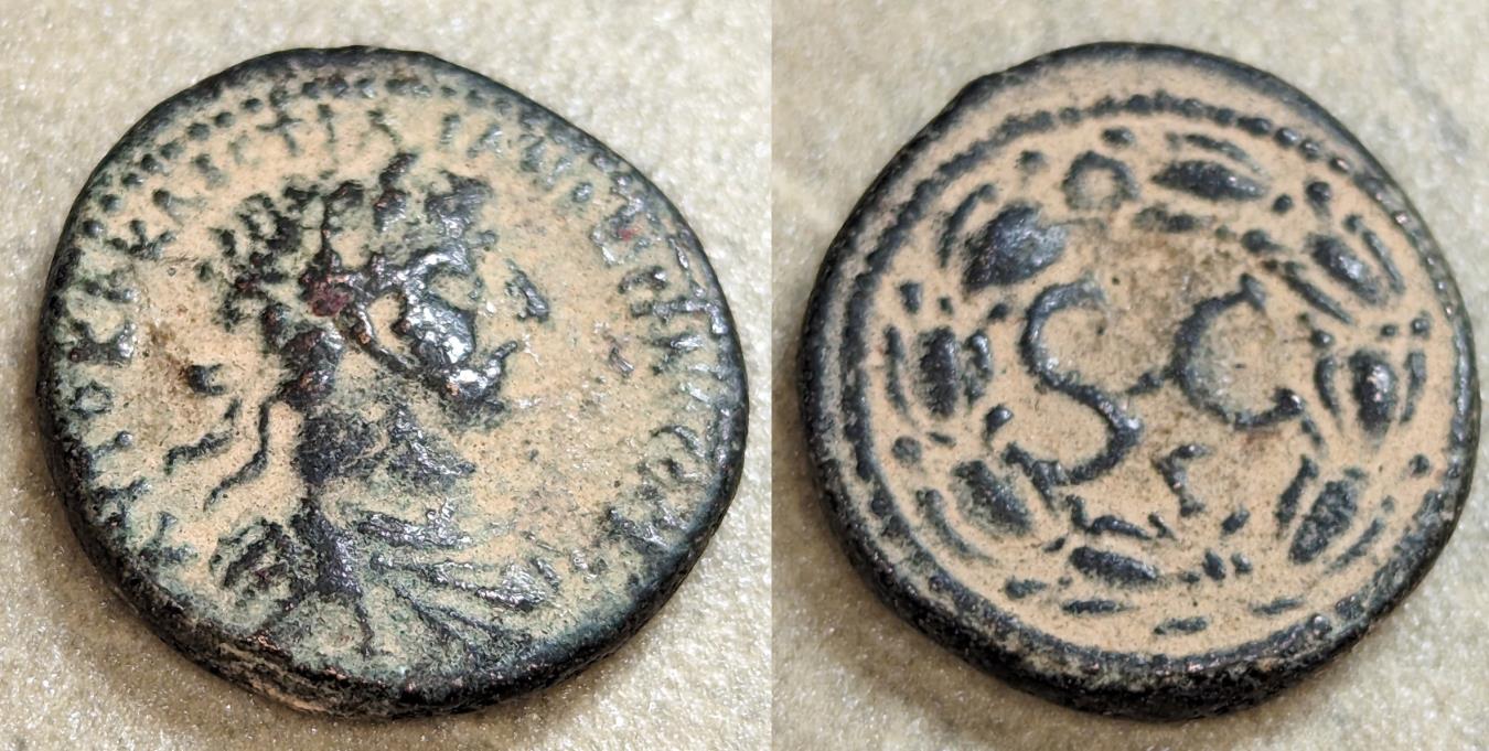 Trajan, 98-117 AD. AE Provincial. Antioch. SC on wreath | Roman ...