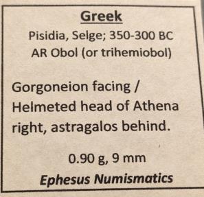 Pisidia, Selge, AR Obol, Gorgoneion / Athena | Greek Coins