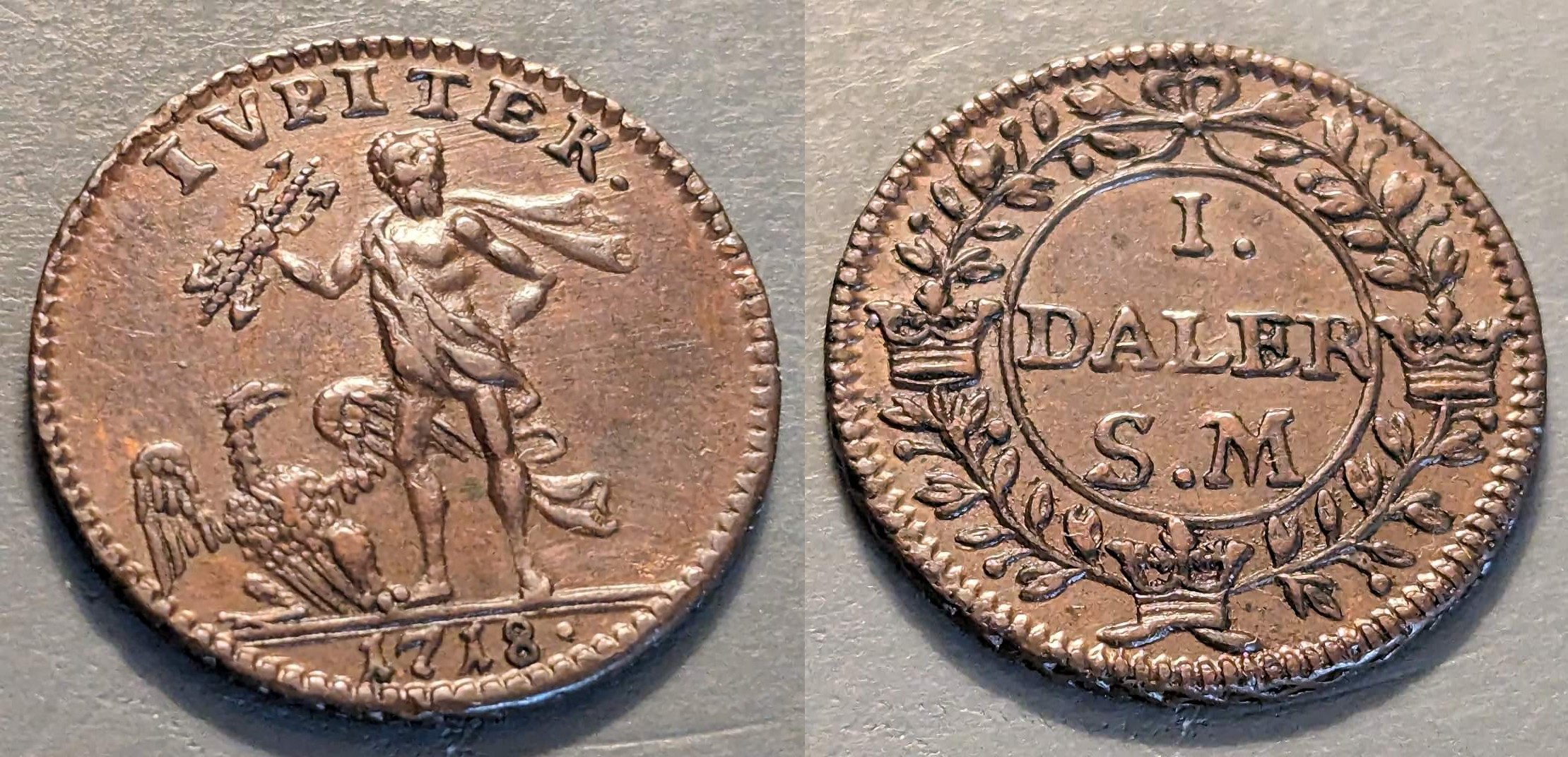 Lovely Sween 1718 copper Daler | European Coins