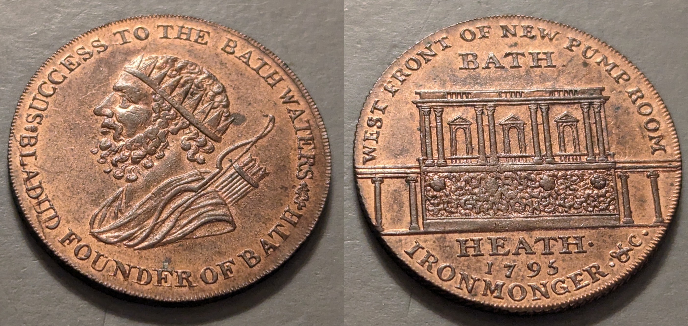 High grade 1795 half penny Conder Token, Bath | European Coins