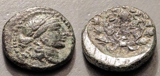 Lydia, Sardes. AE14. Apollo / club | Greek Coins