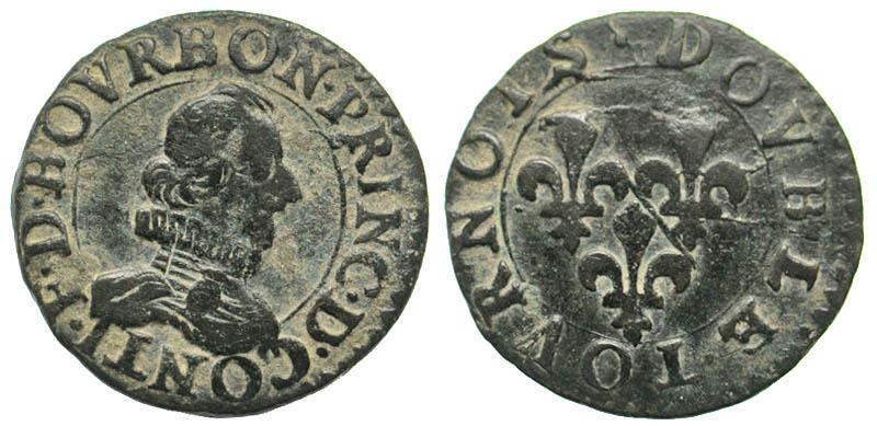 Feudal France, Francois de Bourbon, billon double tournois, undated ...