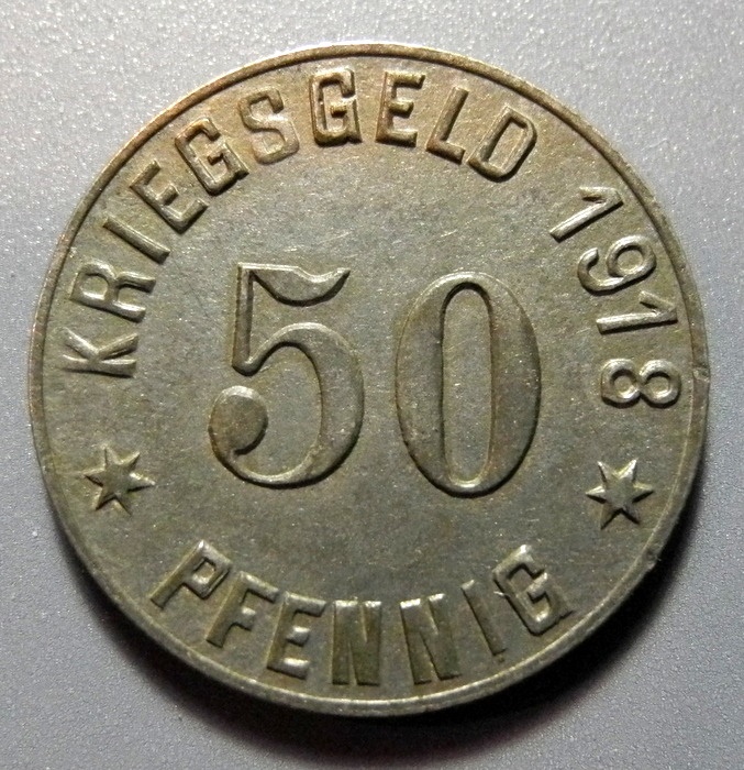 German metal notgeld - 1918, Soldau - 50 pfennig | European Coins