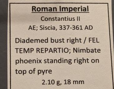 Constantius II, 337-361 AD. Phoenix on pyre | Roman Imperial Coins
