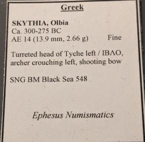 Skythia, Olbia. 300-275 BC AE14. Crouching archer | Greek Coins