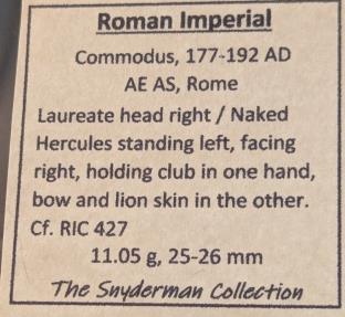 Commodus. 177-192 AD., AE As, Hercules reverse | Roman Imperial Coins